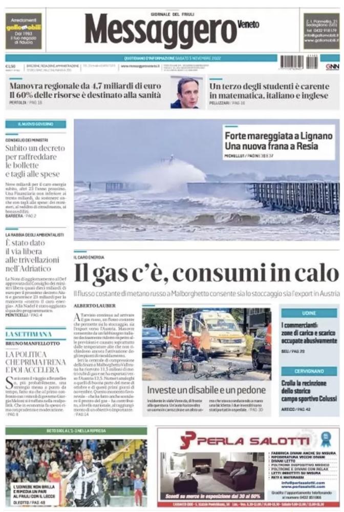 Messaggero Veneto: "L'Udinese non brilla e rimedia un pari al Friuli ...